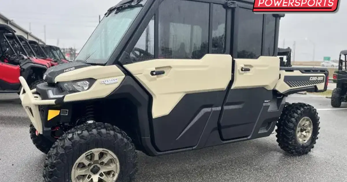 New 2025 Can-Am® Defender Max Limited Hd10 Desert Tan Stealth Black For ...